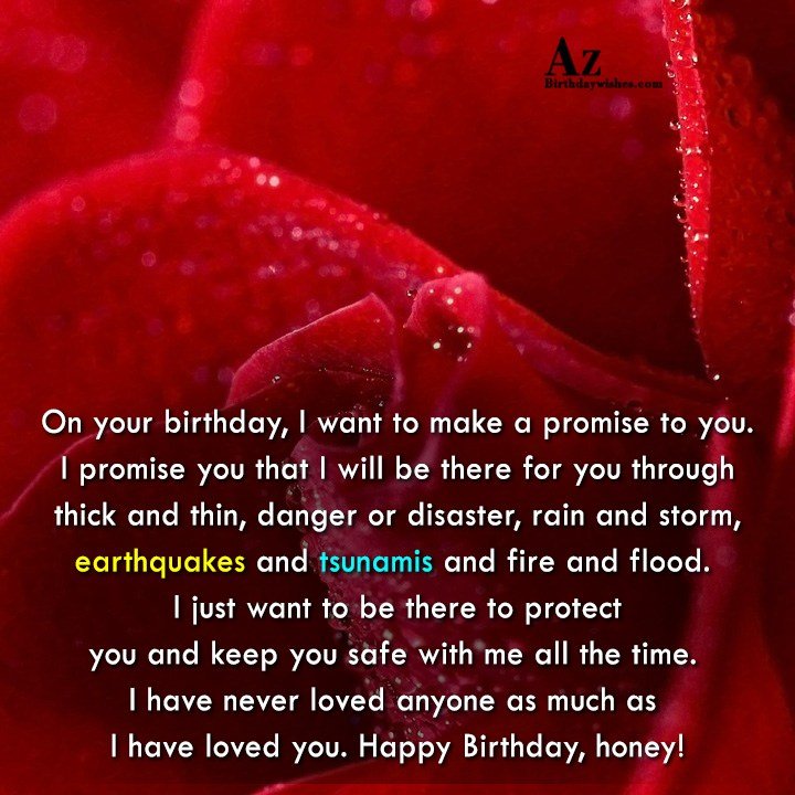 On your birthday I want to make a promise… - AZBirthdayWishes.com