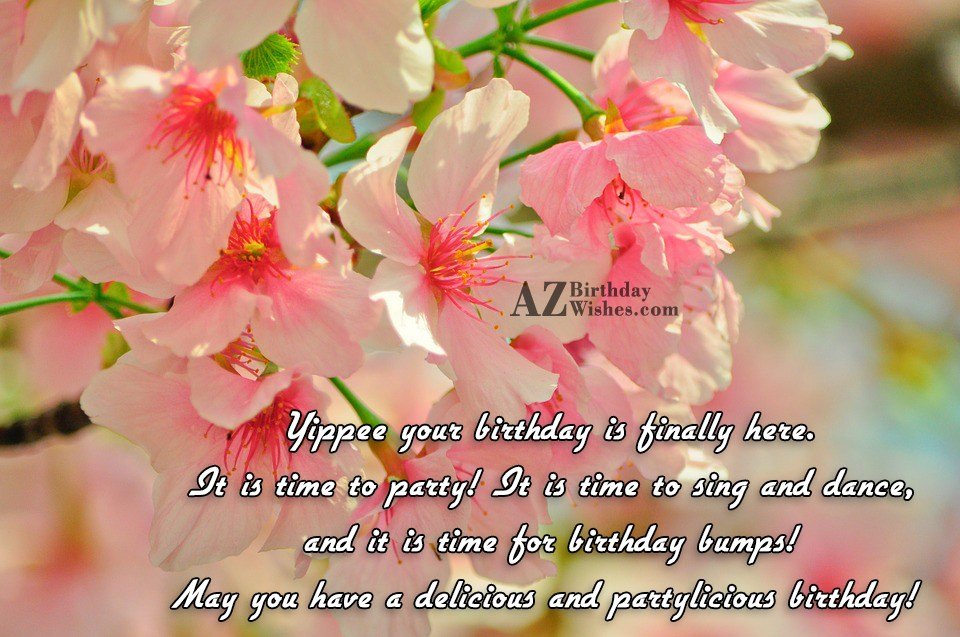 Yippee your birthday is finally here. It… - AZBirthdayWishes.com