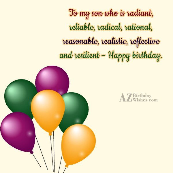 Happy Birthday To My Favorite Son